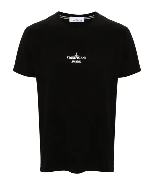 Stone Island Logo Printed Crewneck T-shirt