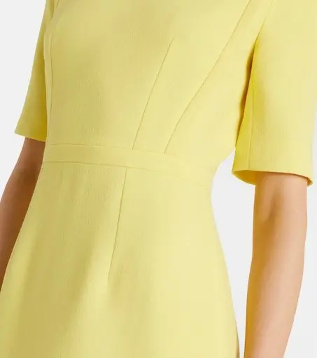EMILIA WICKSTEAD Valletta Wool Crepe Midi Dress - Yellow
