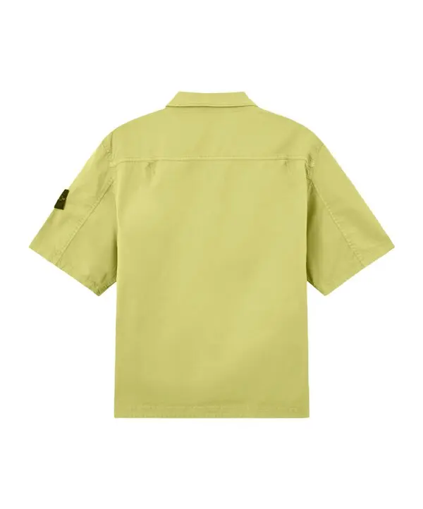 Stone Island Comfort-fit Short-sleeve Overshirt With Multiple Chest Pockets