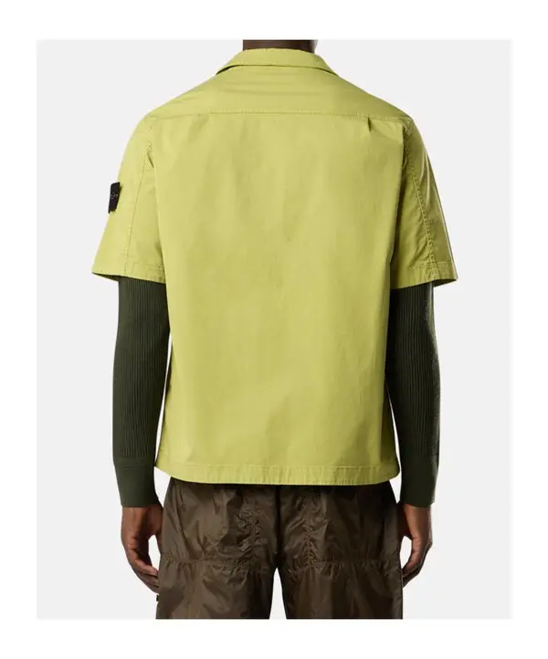 Stone Island Comfort-fit Short-sleeve Overshirt With Multiple Chest Pockets