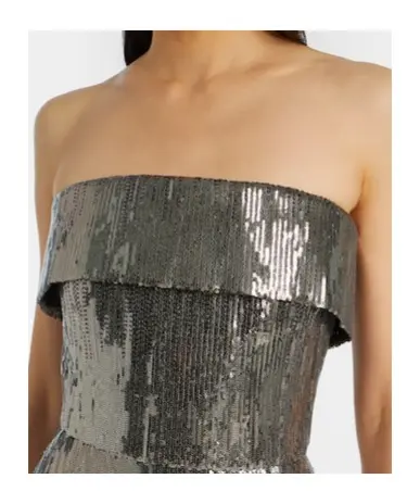 Elie Saab Sequined Strapless Bustier Gown
