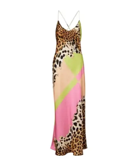 Roberto Cavalli Printed Silk Slip Dress - Nude