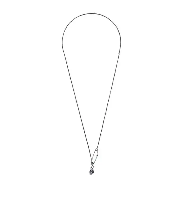 Werkstatt:München Skull And Safety Pin Necklace