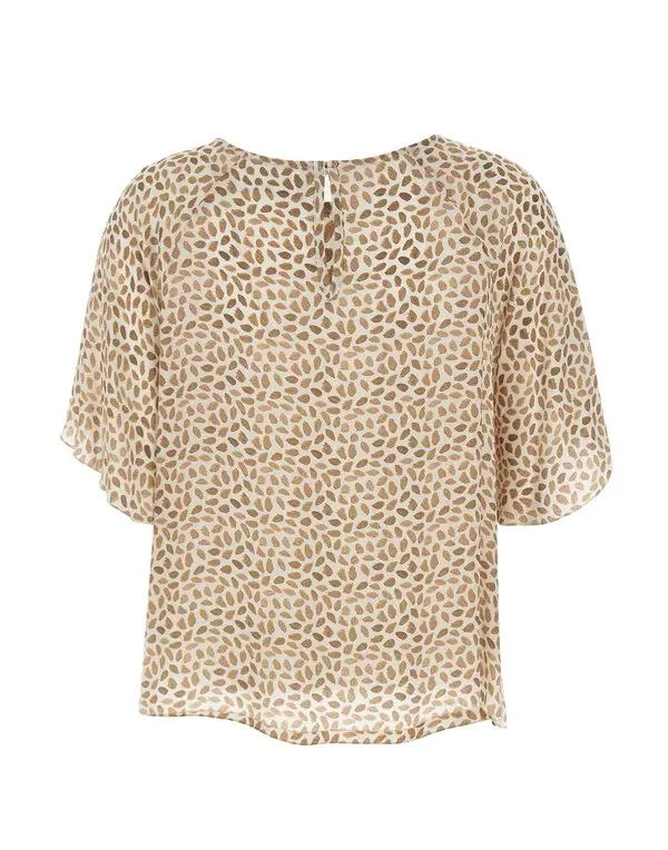 KAOS Printed Round-neck Blouse