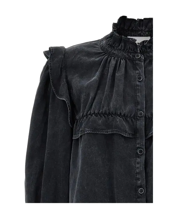Isabel Marant Étoile Idety Ruffled Denim Shirt