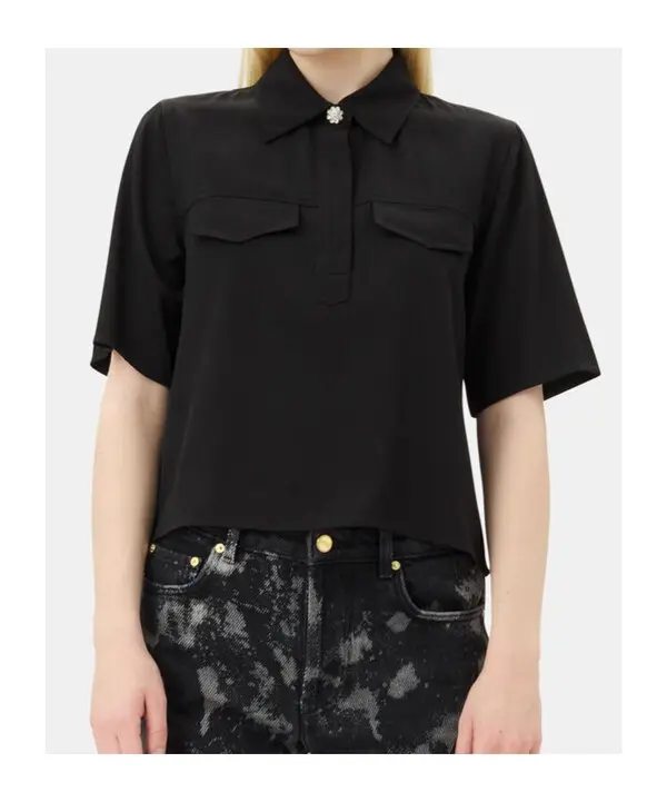 GANNI Top With Decorative Button