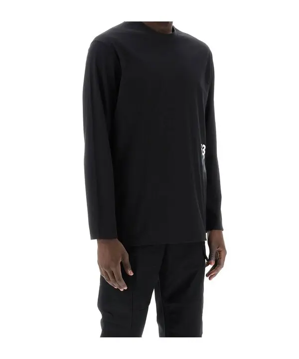 Y3 Logo Printed Long Sleeved T-shirt