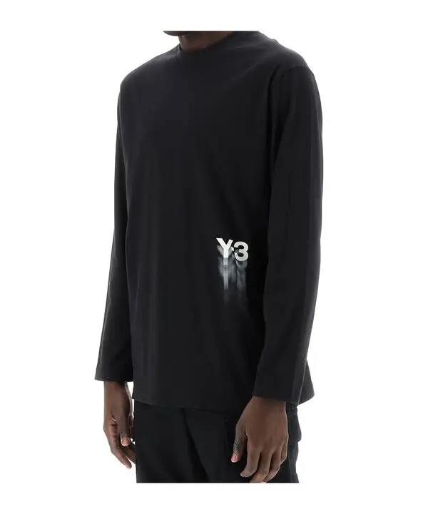 Y3 Logo Printed Long Sleeved T-shirt