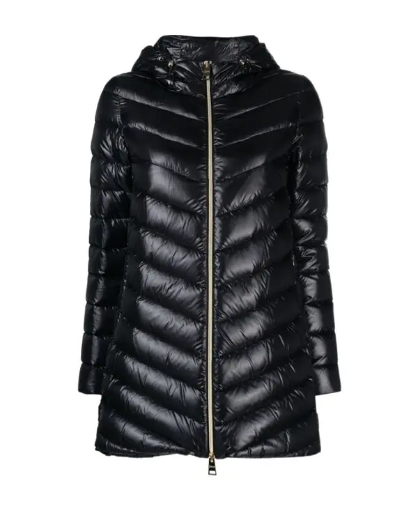 Herno Quilted Hooded Drawstring Puffer Jacket - Black
