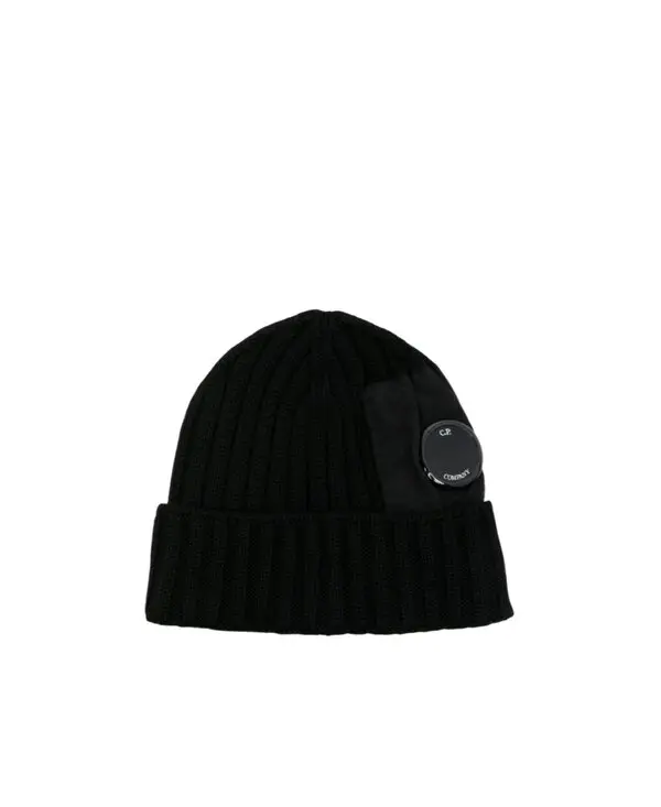 C.P. COMPANY Lens-detail Wool Beanie - Black