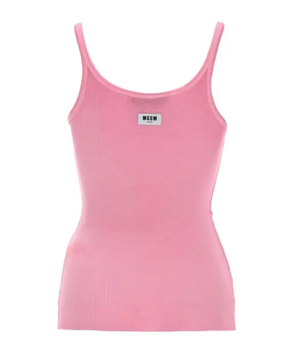 MSGM Ribbed Logo Tank Top
