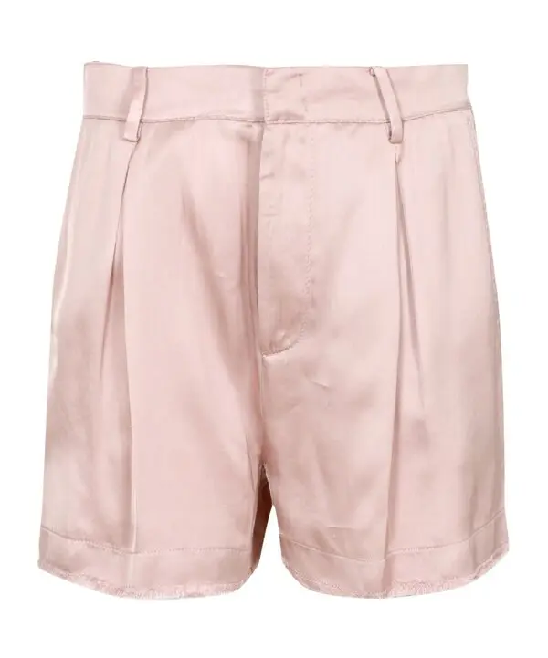 N.21 Powder High-waisted Tailored Shorts With Frayed Hem