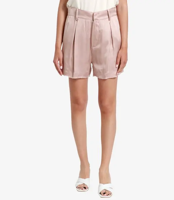 N.21 Powder High-waisted Tailored Shorts With Frayed Hem