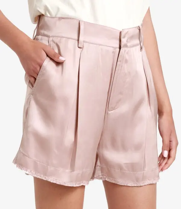 N.21 Powder High-waisted Tailored Shorts With Frayed Hem