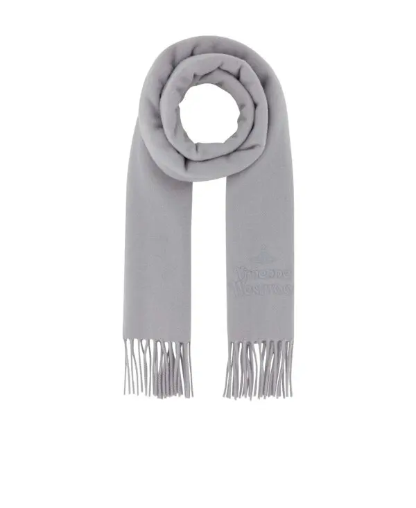 VIVIENNE WESTWOOD Logo-embroidered Wool Scarf