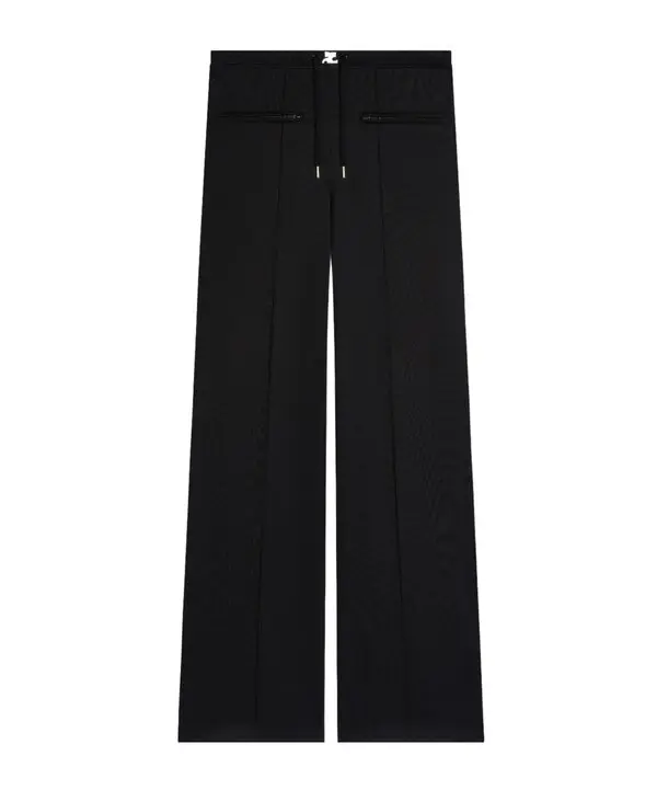 COURREGES Courrèges Drawstring Straight Leg Pants - Black