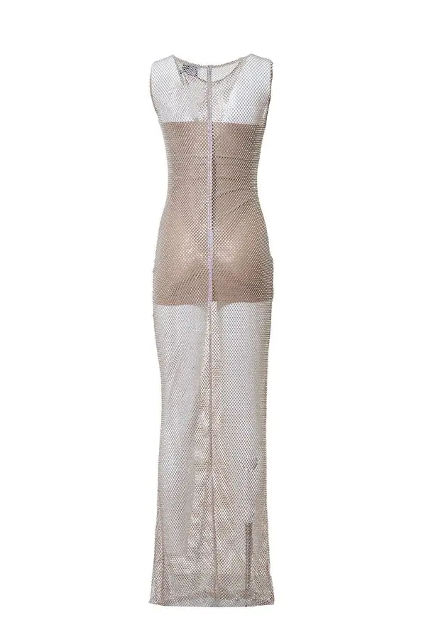 Giuseppe Di Morabito Sleeveless Mesh Maxi Dress