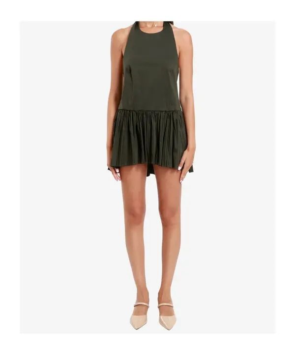 SEMICOUTURE Halter Neck Pleated Blouse