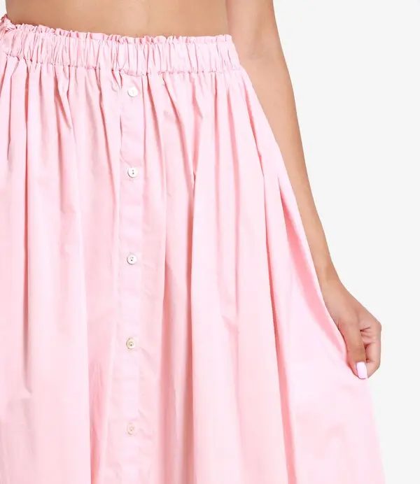 ANIYE BY Button Front Maxi Skirt With Ruffled Hem