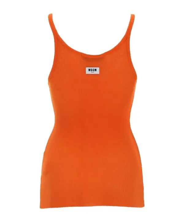 MSGM Ribbed Logo Tank Top
