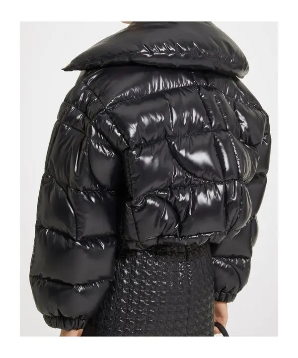 PATOU Zip-up Cropped Puffer Jacket With High Collar