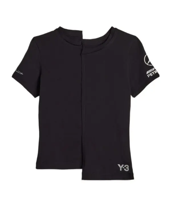 Y3 Asymmetric T-shirt With Mercedes Amg Petronas Branding