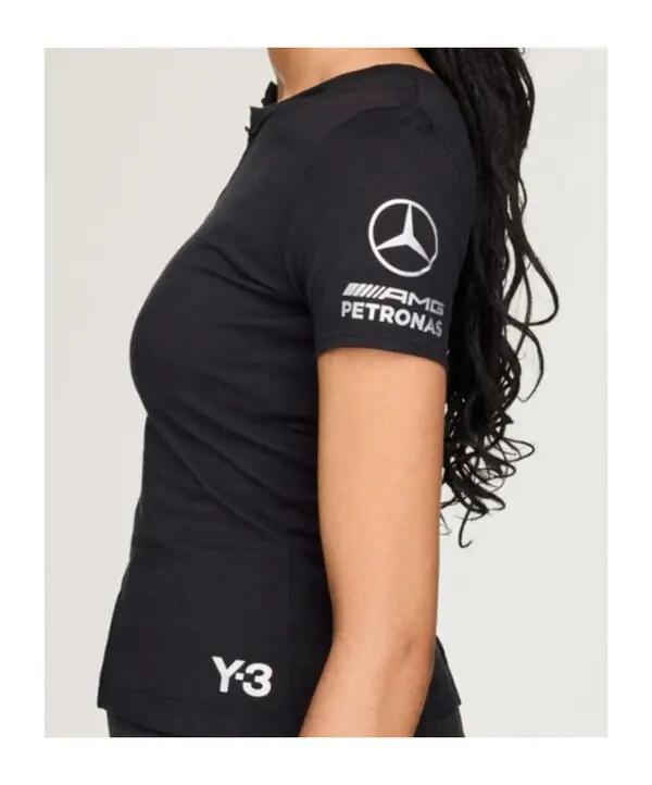 Y3 Asymmetric T-shirt With Mercedes Amg Petronas Branding