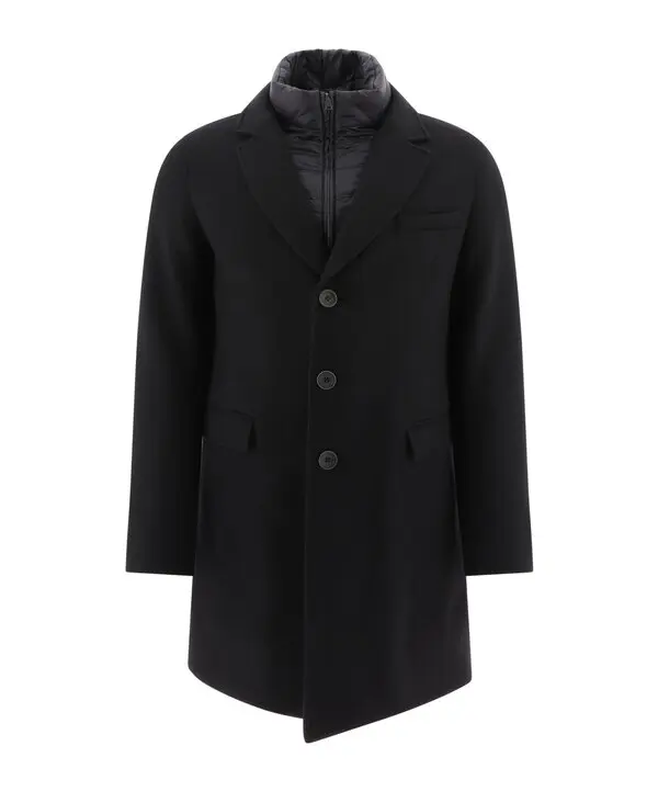 Herno Buttoned High Neck Long-sleeved Coat