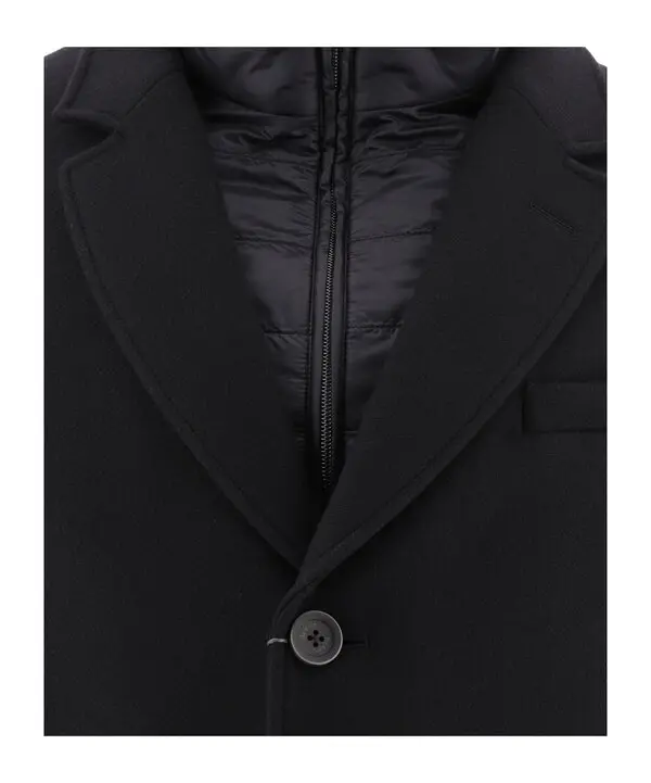 Herno Buttoned High Neck Long-sleeved Coat