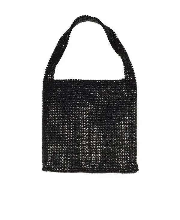 Rabanne Pixel Mesh Embellished Shoulder Bag - Black