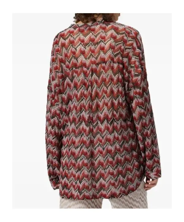 Missoni Chevron-patterned V-neck Knitted Top