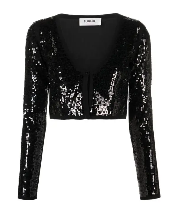 BLUGIRL Sequin-embellished Cropped Cardigan