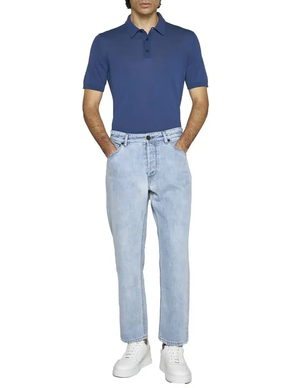 ROBERTO COLLINA Button-down Short Sleeve Polo Shirt