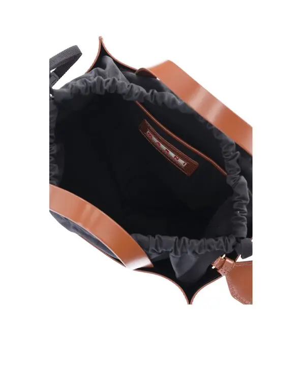 Marni Logo Printed Drawstring Tote Bag