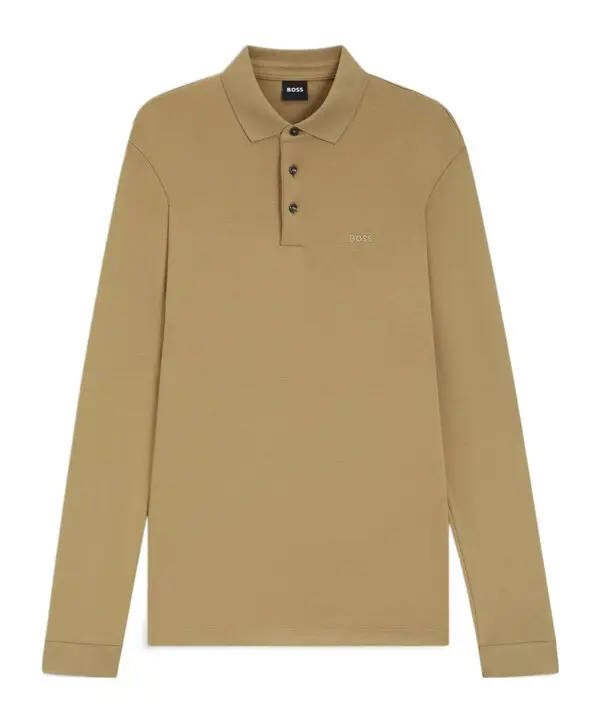 Hugo Boss Long-sleeved Polo Shirt - Beige