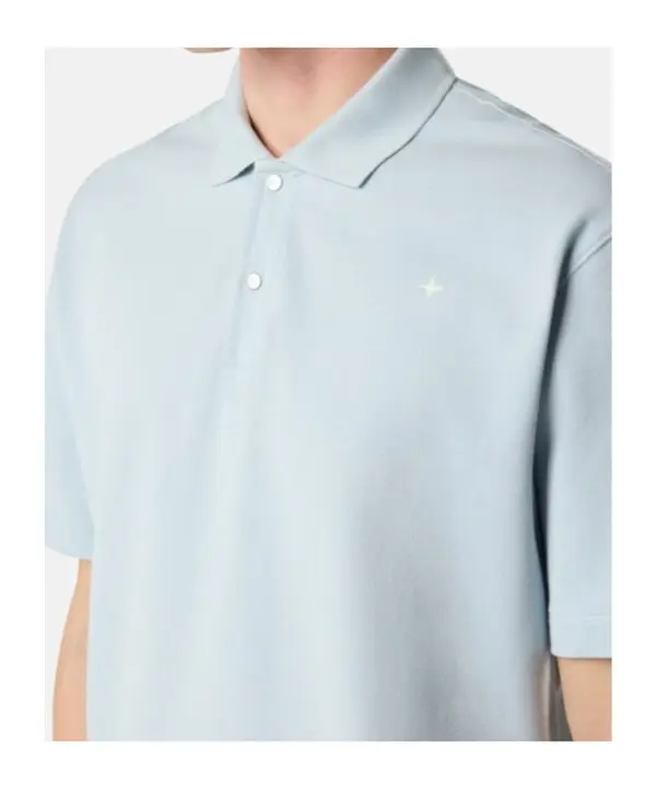 Stone Island Regular-fit Short-sleeve Polo With Snap Fastening
