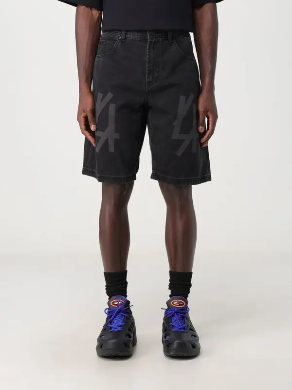 44 LABEL GROUP Logo-print Wide-leg Denim Shorts