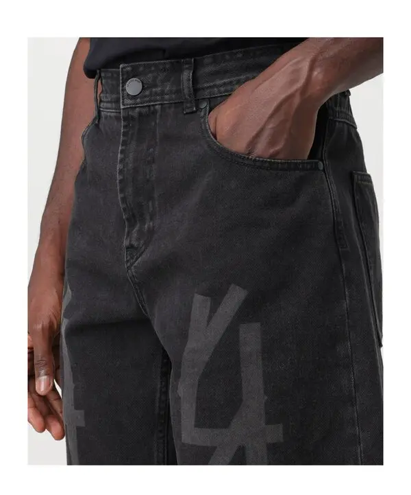 44 LABEL GROUP Logo-print Wide-leg Denim Shorts