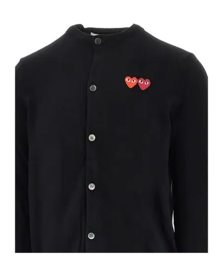 Play Comme Des Garcon Long-sleeved Knitted Cardigan