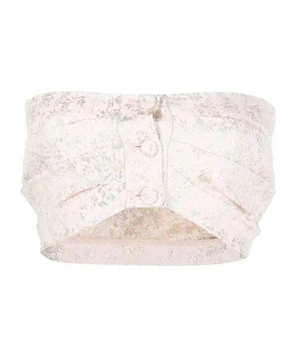 Philosophy Di Lorenzo Serafini Jacquard Buttoned Bandeau Top - White