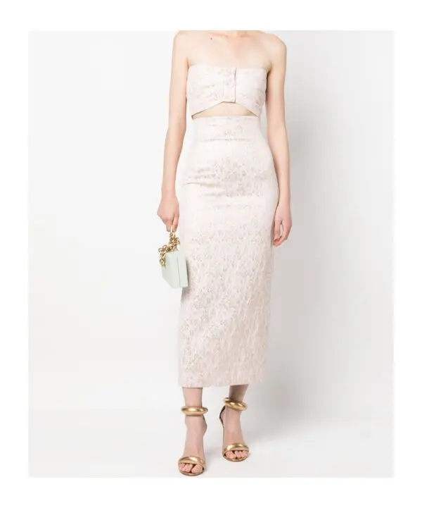 Philosophy Di Lorenzo Serafini Jacquard Buttoned Bandeau Top