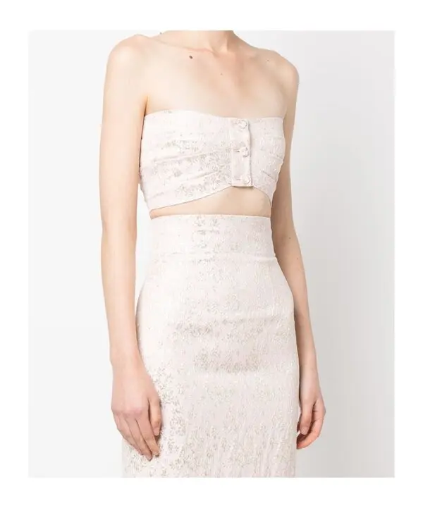 Philosophy Di Lorenzo Serafini Jacquard Buttoned Bandeau Top