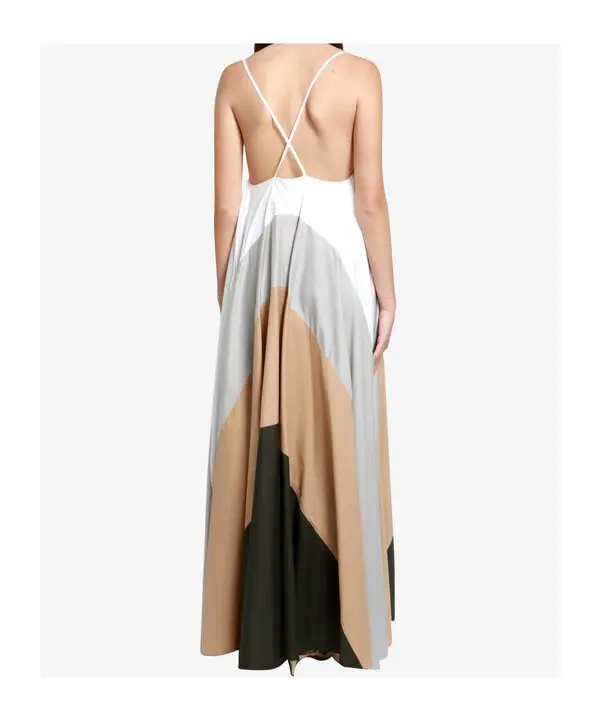 SEMICOUTURE Sleeveless Crisscross Spaghetti Strap Maxi Dress