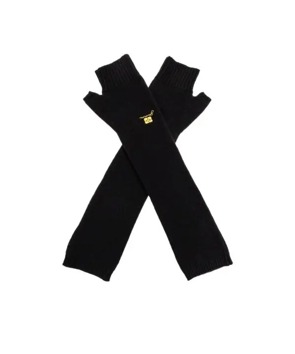 GANNI Long Ribbed Fingerless Gloves
