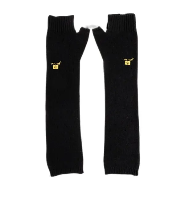 GANNI Long Ribbed Fingerless Gloves