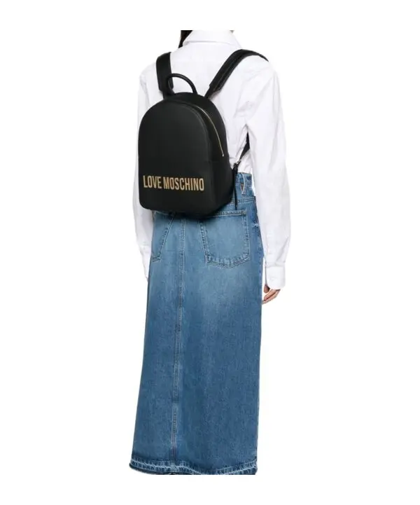 Moschino Logo Lettering Zipped Backpack