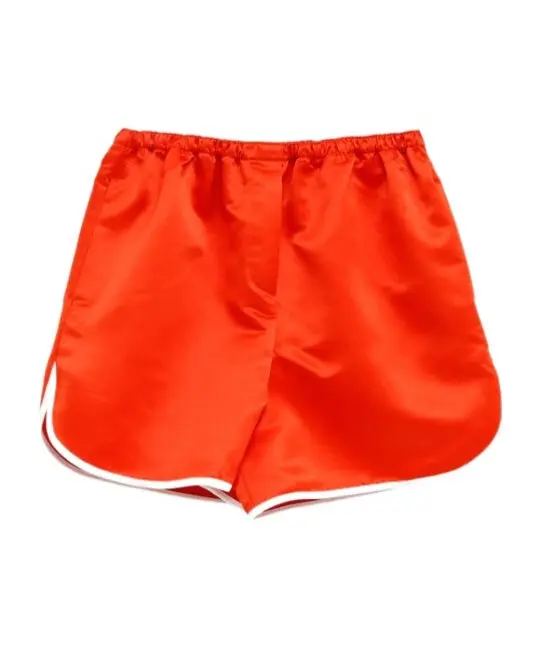THE FRANKIE SHOP Aria Satin Shorts With Contrast Piping - Red