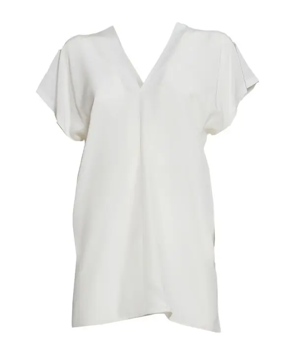 Aspesi V-neck Satin Blouse - White