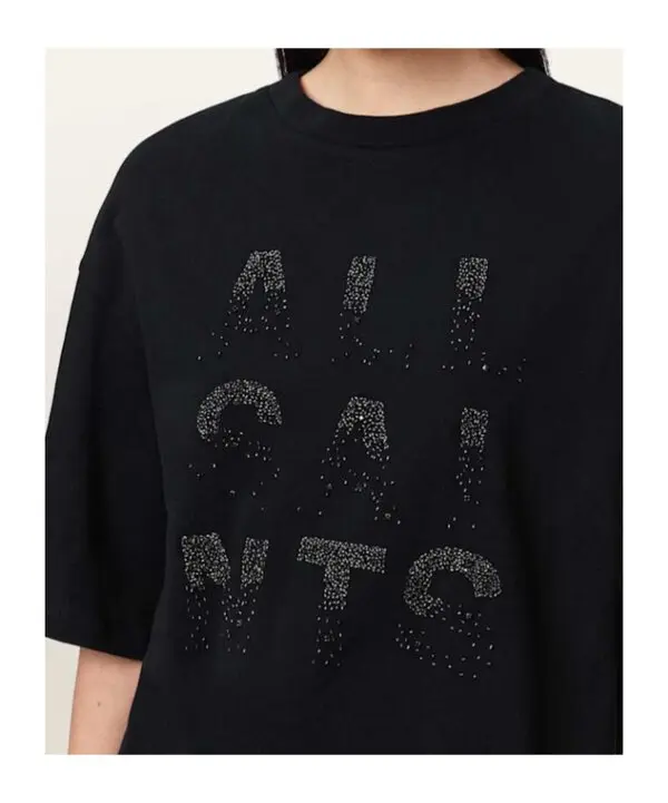 ALLSAINTS Stacks Amelie Oversized Embellished T-shirt