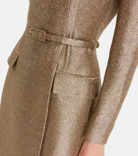 EMILIA WICKSTEAD Kalonice Belted Sequined Tweed Maxi Dress